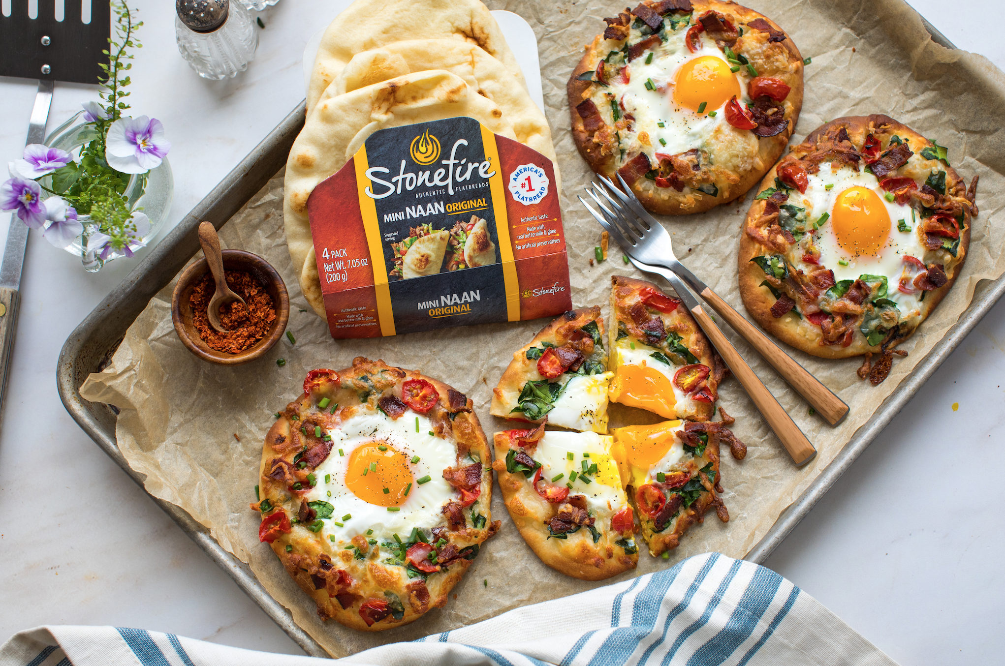 Breakfast Naan Egg Bake – Stonefire Authentic Flatbreads