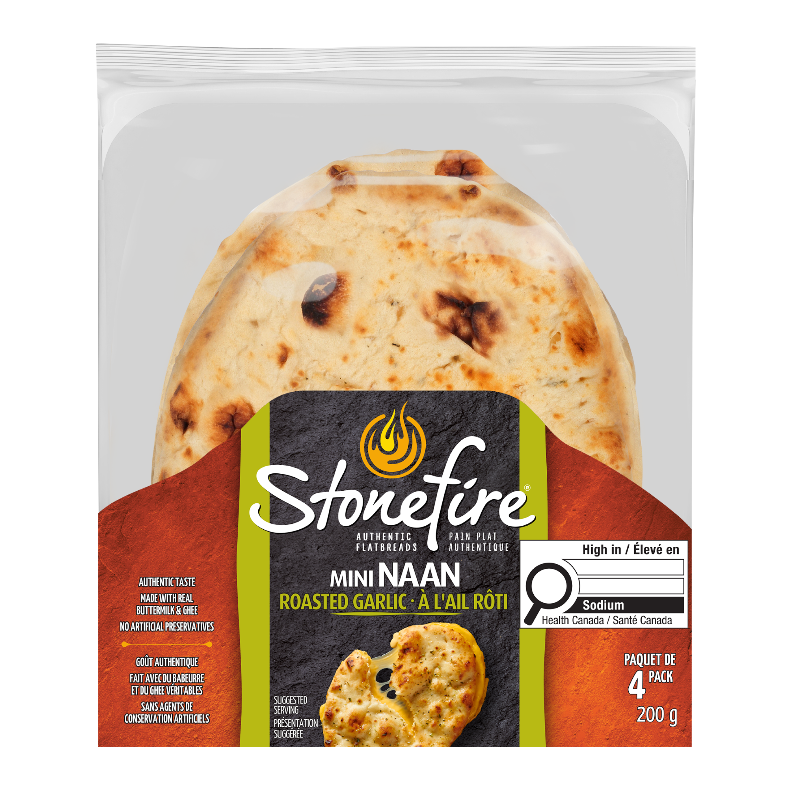 Garlic Mini Naan – Stonefire Authentic Flatbreads